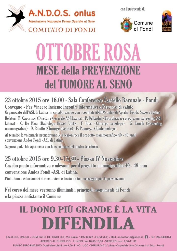 Ottobre Rosa – Mese della prevenzione del tumore al seno